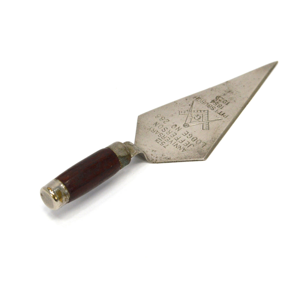 Vintage MASONIC 4" MINI TROWEL Freemasons JEFFERSON LODGE, PITTSBURGH ...