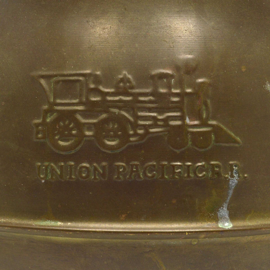 Antique BRASS SPITTOON "UNION PACIFIC R.R." Double-Sided EMBOSSED RAIL ...