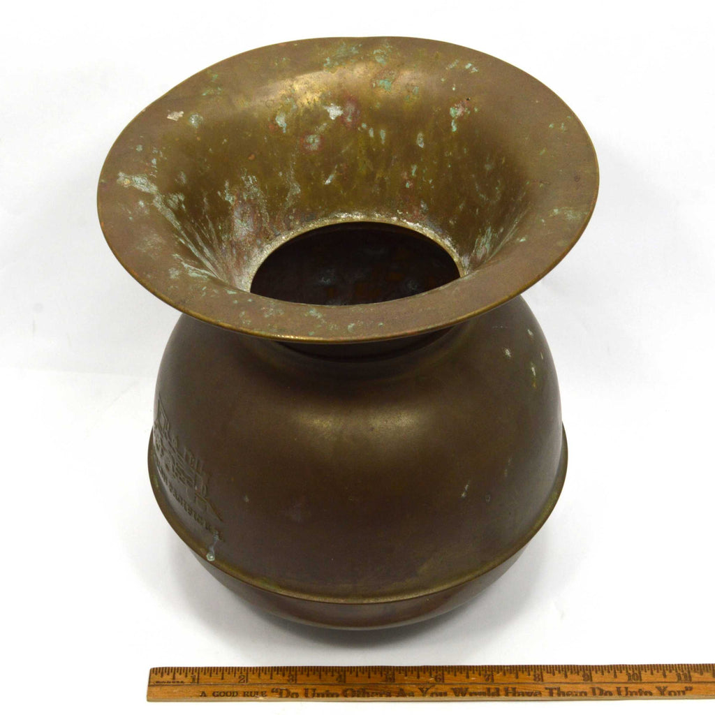 Antique BRASS SPITTOON "UNION PACIFIC R.R." Double-Sided EMBOSSED RAIL ...