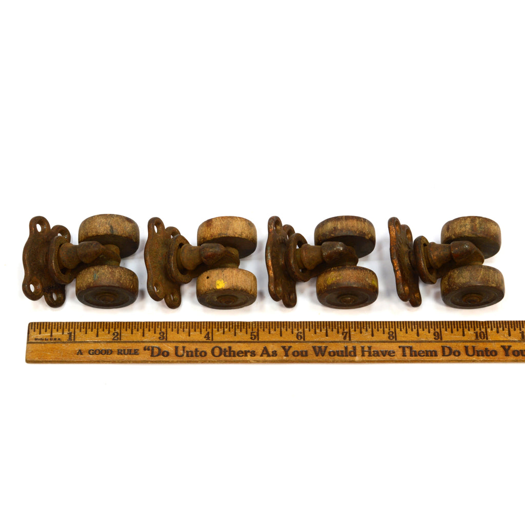 Antique "TUCKER" CASTER WHEELS Set of 4 SWIVEL CASTERS "Patent 1886" W ...