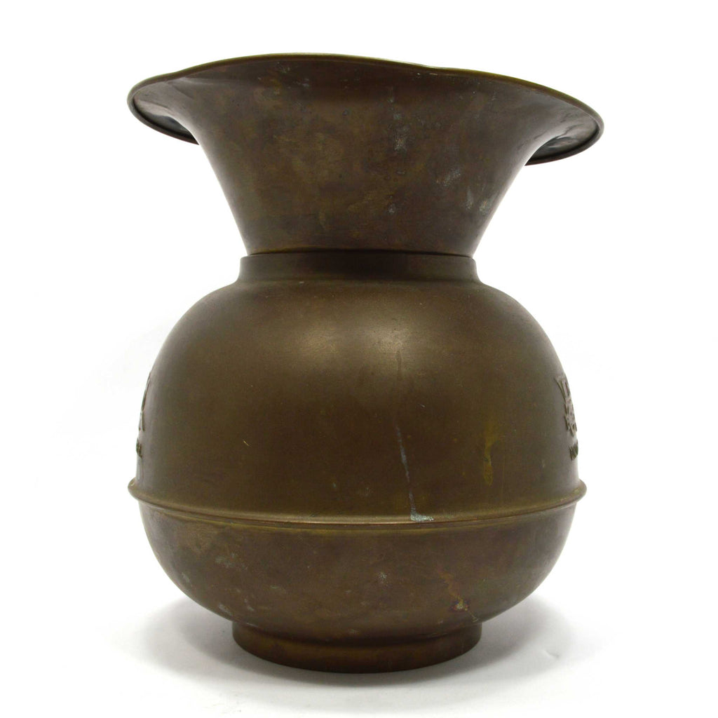 Antique BRASS SPITTOON "UNION PACIFIC R.R." Double-Sided EMBOSSED RAIL ...