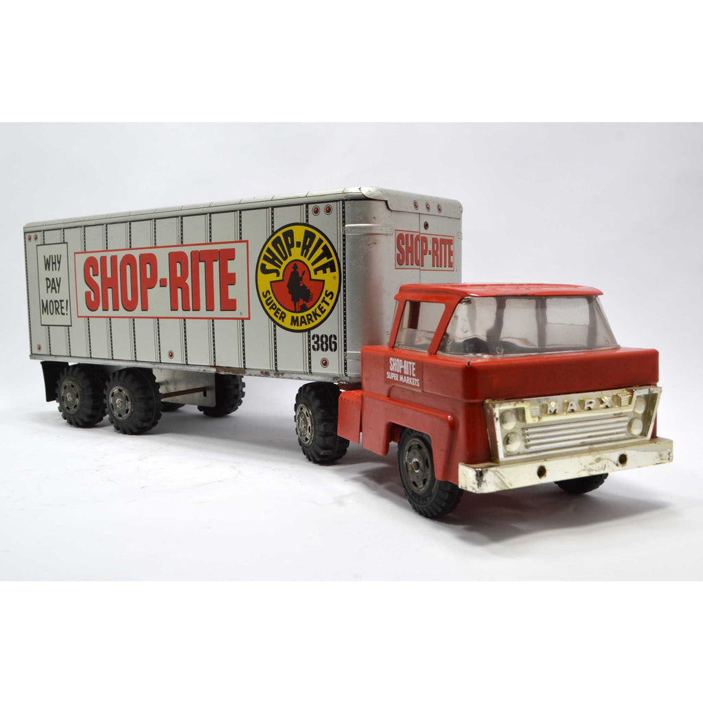 Vintage SHOP-RITE TRACTOR TRAILER TRUCK Pressed Steel GROCERY STORE SE ...
