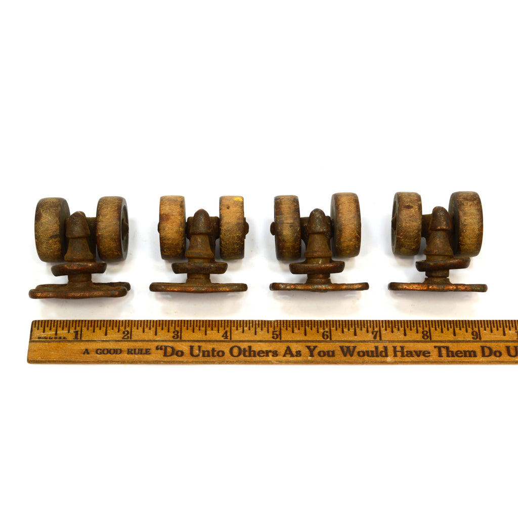 Antique "TUCKER" CASTER WHEELS Set of 4 SWIVEL CASTERS "Patent 1886" W ...