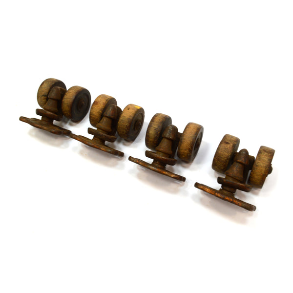Antique "TUCKER" CASTER WHEELS Set of 4 SWIVEL CASTERS "Patent 1886" W ...