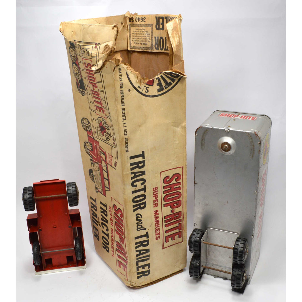 Vintage SHOP-RITE TRACTOR TRAILER TRUCK Pressed Steel GROCERY STORE SE ...