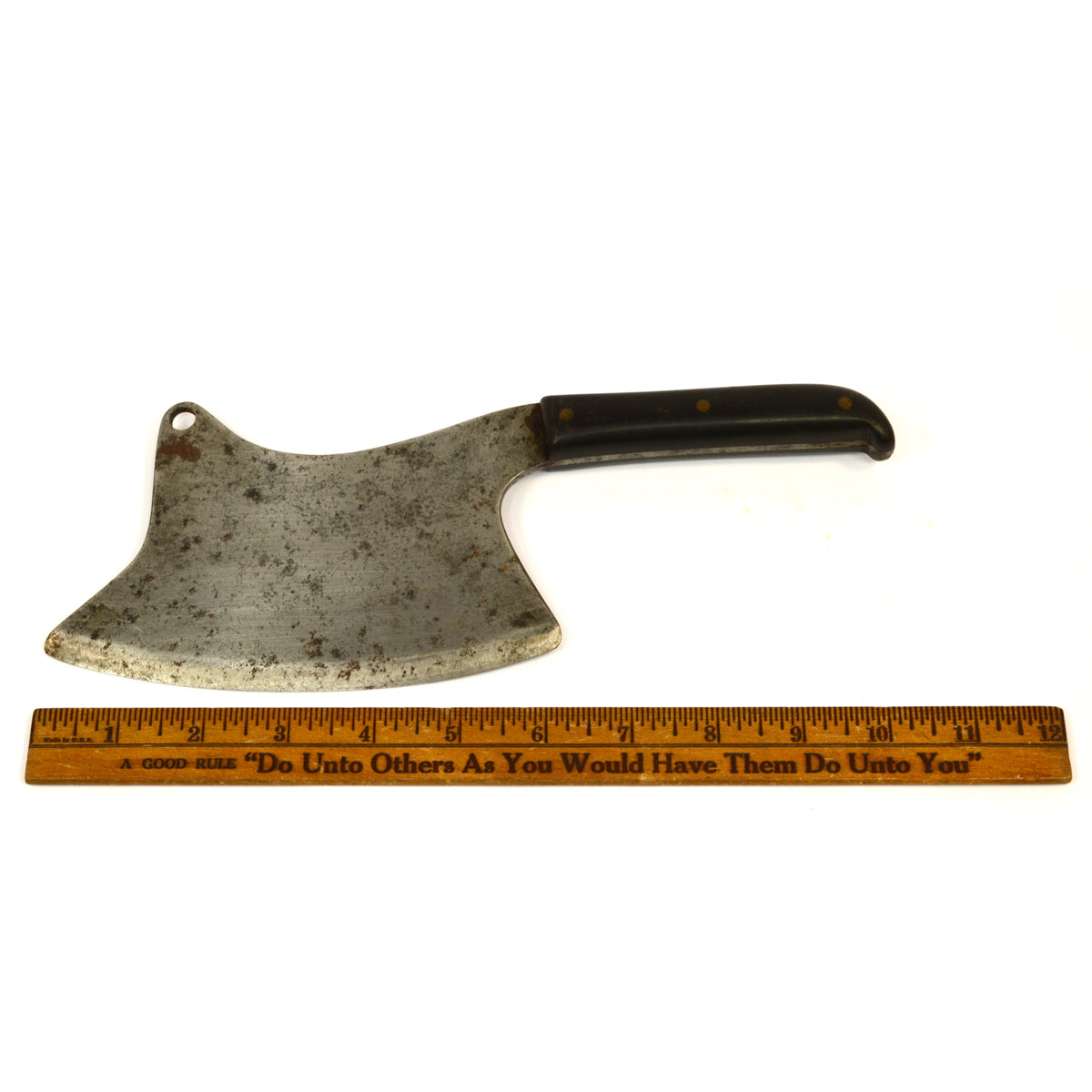 GORGEOUS! Antique BUTCHER'S KNIFE Italian? MEAT CLEAVER Unbranded CARB ...