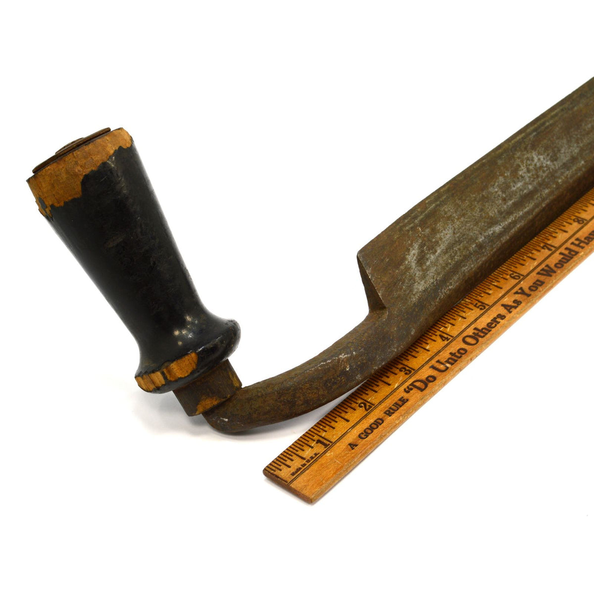 Antique LARGE 'SMALL-OFFSET' DRAW KNIFE 14" Blade JAPANNED WOOD HANDLE ...