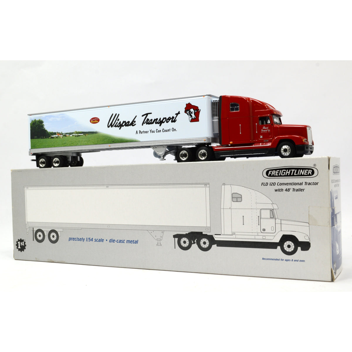 First Gear FREIGHTLINER FLD 120 CONVENTIONAL TRACTOR TRAILER 1:54 Diec ...