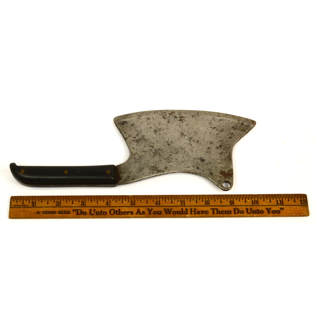 GORGEOUS! Antique BUTCHER'S KNIFE Italian? MEAT CLEAVER Unbranded CARB ...