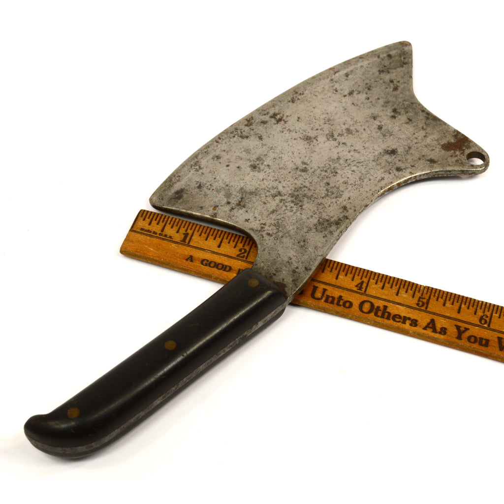 GORGEOUS! Antique BUTCHER'S KNIFE Italian? MEAT CLEAVER Unbranded CARB ...