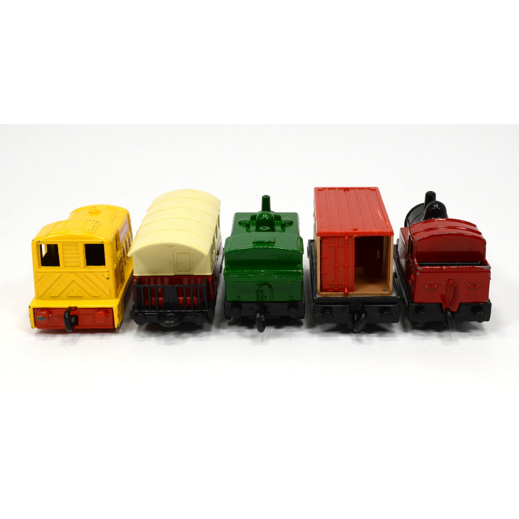 Vintage MATCHBOX DIECAST TRAINS Lot of 5; 3-LOCOMOTIVES + 2 Train Cars ...