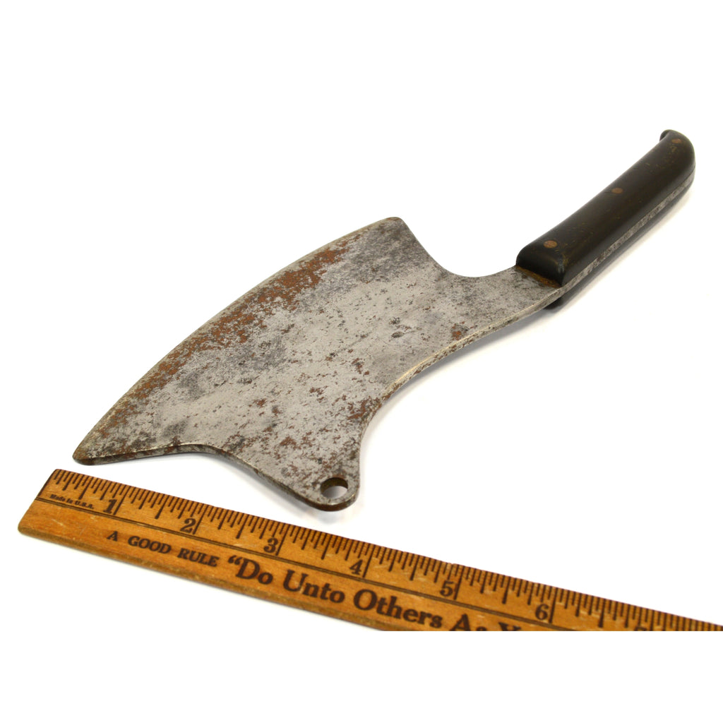 GORGEOUS! Antique BUTCHER'S KNIFE Italian? MEAT CLEAVER Unbranded CARB ...