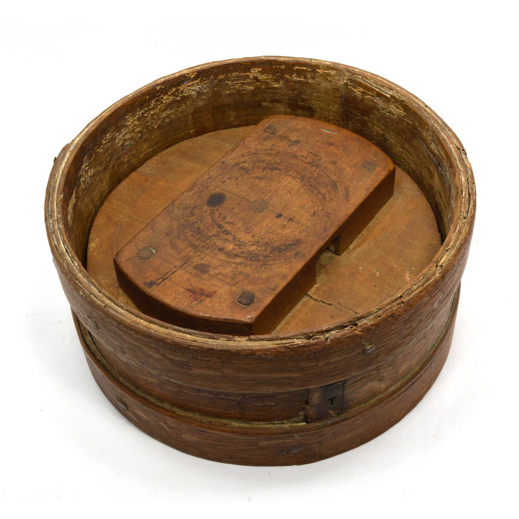 Antique SHAKER WOODEN CHEESE WHEEL PRESS 11" Primitive FOOD MOLD Wood ...