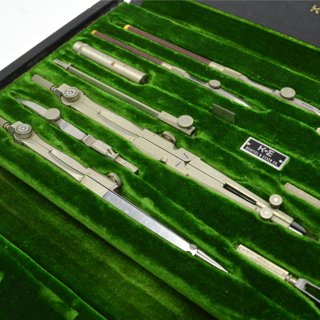 Vintage KEUFFEL & ESSER (K&E) "PARAGON" Mechanical DRAFTING SET 12-Pie ...