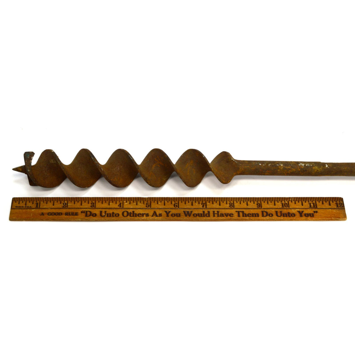 Antique T-HANDLE BEAM AUGER Unbranded 32" LOG BORER w/ 1.5" Bore HAND ...