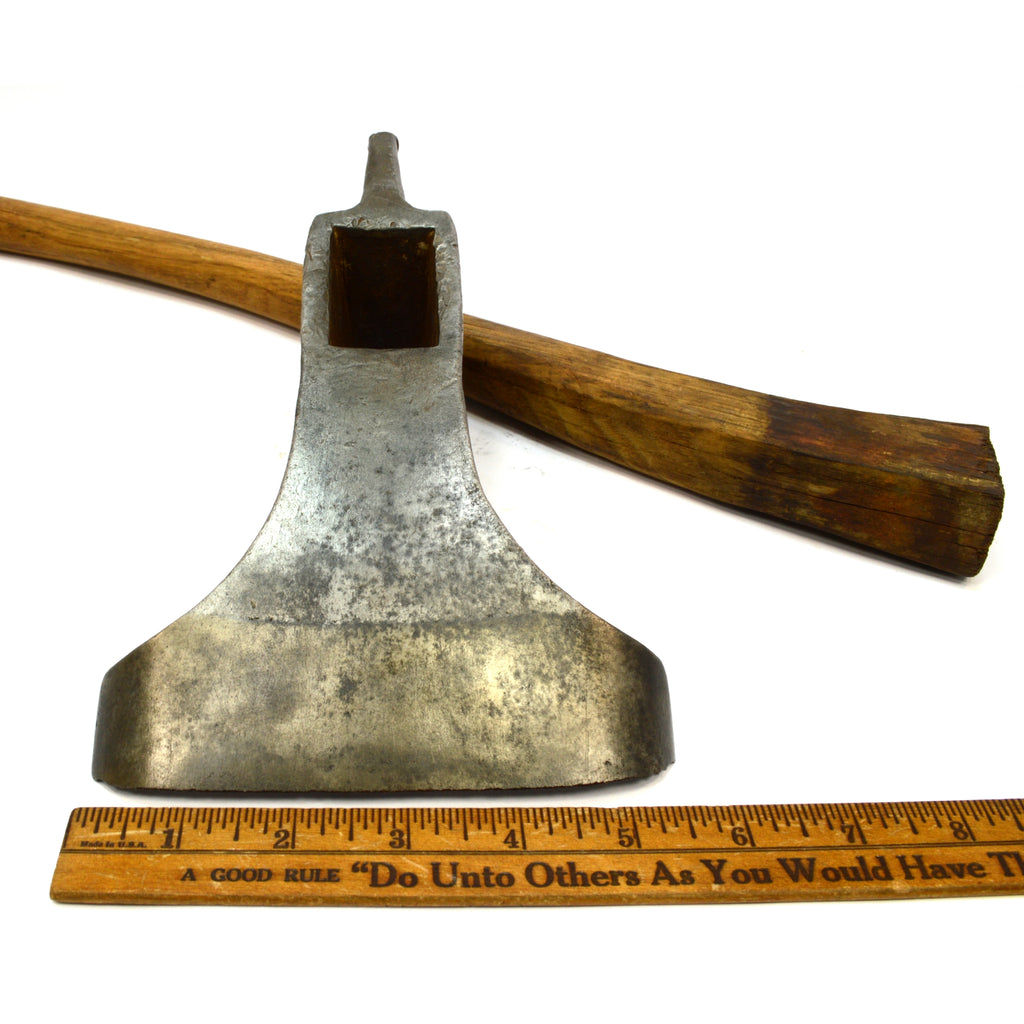 Antique LIPPED SHIPWRIGHTS ADZE Pole/Foot "L.& I.J. WHITE" Partial Log ...