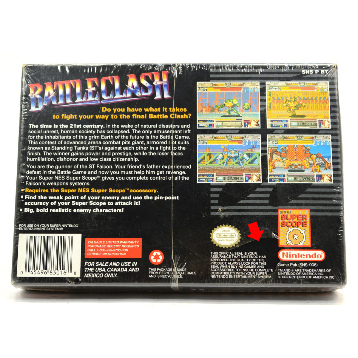Factory Sealed SUPER NINTENDO (SNES) BATTLE CLASH Video Game BRAND NEW ...