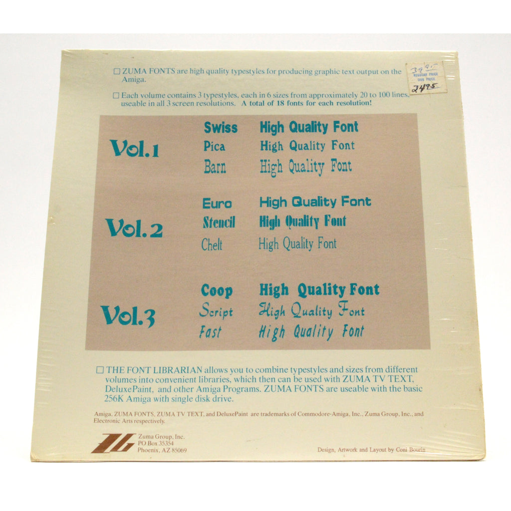 Brand New! AMIGA "ZUMA FONTS - VOL. 2" Sealed! COMPUTER FONT LIBRARY S ...