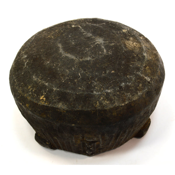 Ancient PRE-COLUMBIAN STEATITE BOWL Black Stone CARVED SOAPSTONE Nubs ...