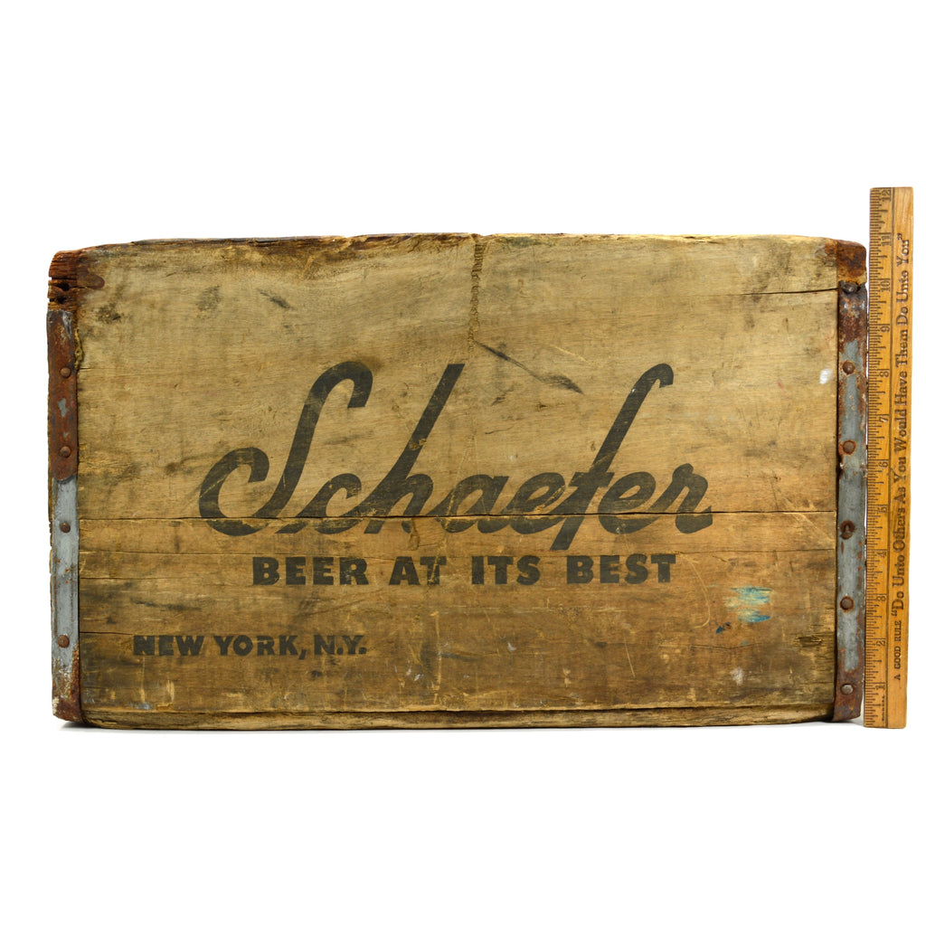 Vintage SCHAEFER "BEER AT ITS BEST" CRATE General Box c.1942 w/ 12 DIV ...