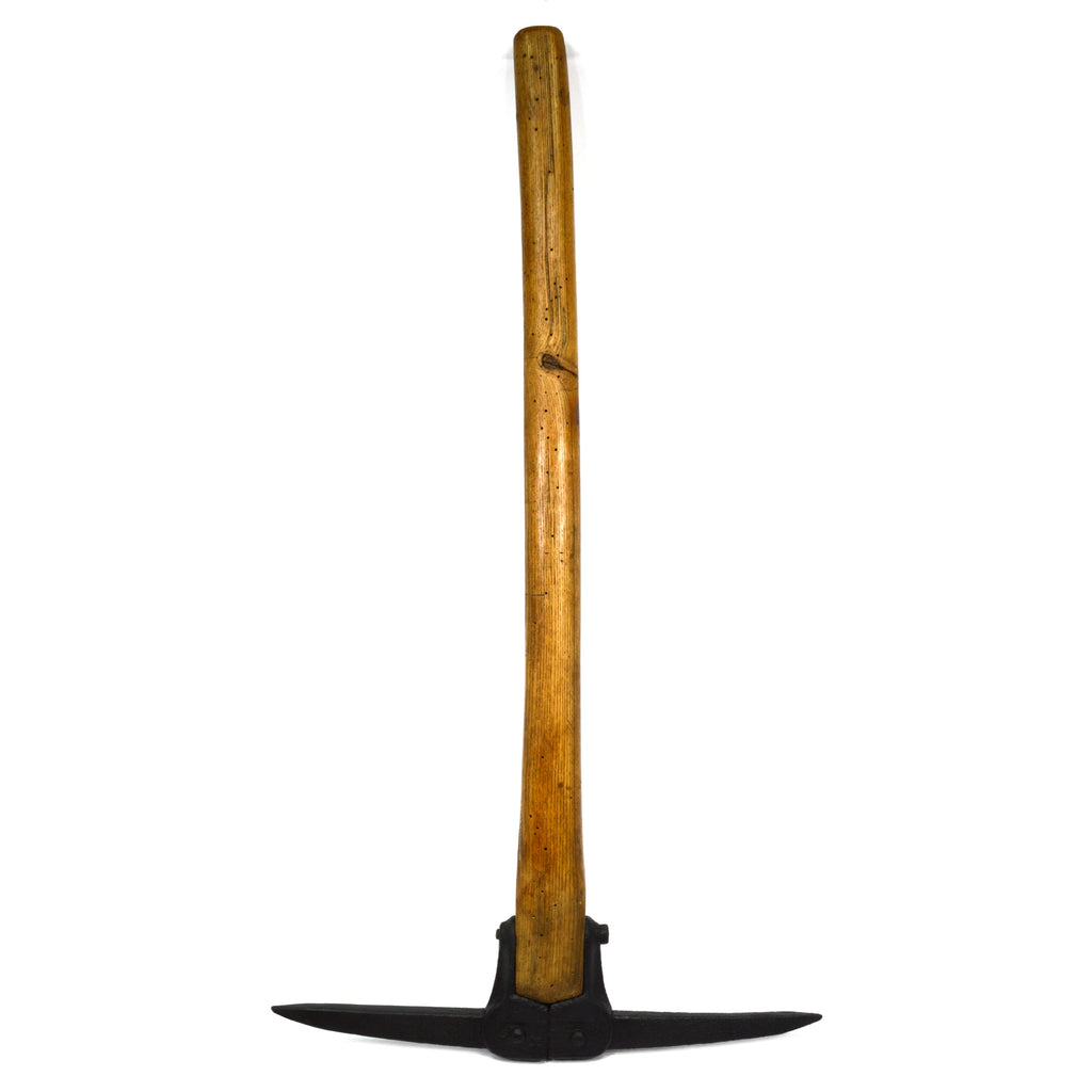 Antique UNBRANDED MINER'S PICK AXE Unusual EYELESS/STRAPPED HEAD Resto ...