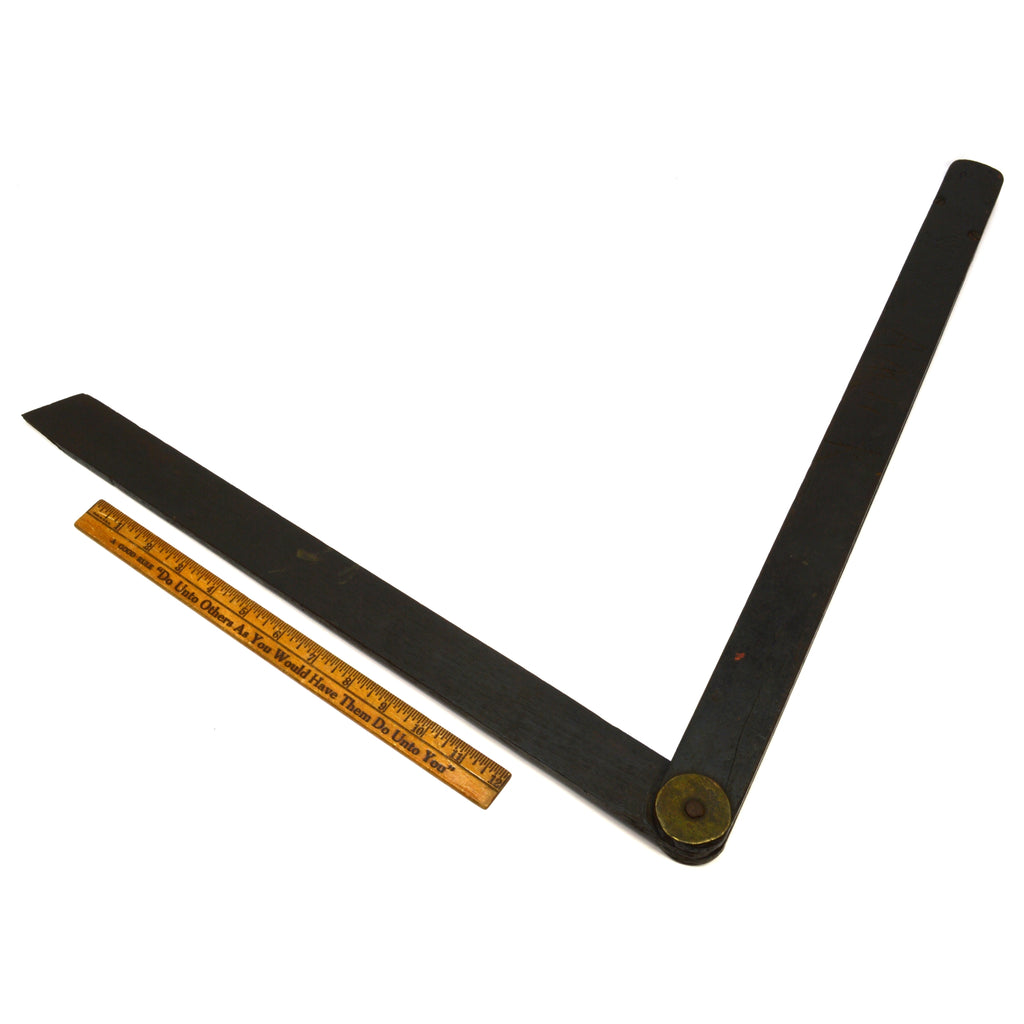 Antique SHIPWRIGHTS BEVEL Ebony & Brass PRIMITIVE SHIP BUILDERS TOOL c ...