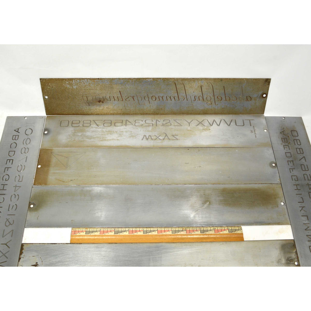 Antique "CRONITE" ENGRAVING FONT PLATE Lot of 9 Plates for ENGRAVER ...